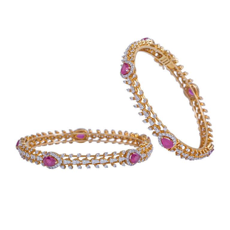 Closed Setting Diamond Bangles - Musaddilal Jewellers